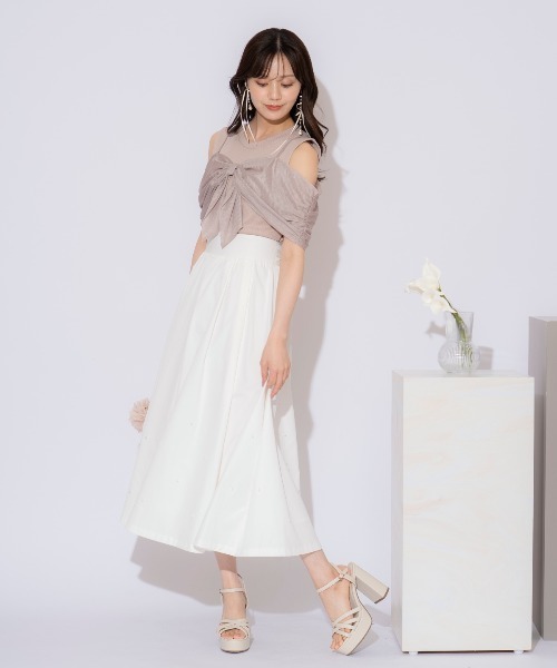 WILLSELECTION（ウィルセレクション）の「リボンレイヤードカットトップス（Tシャツ/カットソー）」 - WEAR