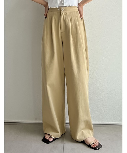 【セール】[神山まりあさん着用][2024 SUMMER COLLECTION][低身長/高身長サイズ有]コットンツイルダブルタックルーズ ...