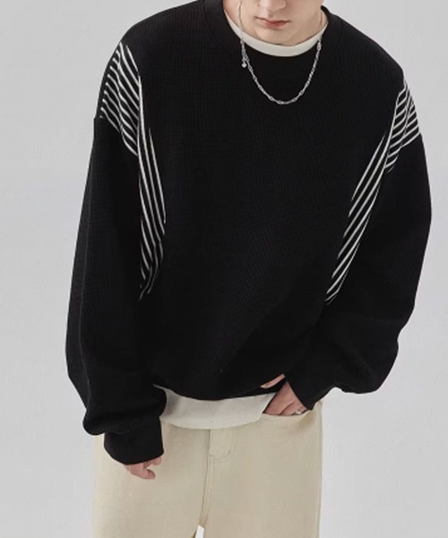 switching stripe cut sew / ストライプ 切替 カットソー（ニット/セーター）｜Theater code（シアター ...