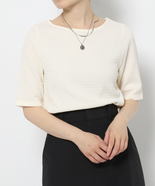 GLOBAL WORK（グローバルワーク）の「低身長スタッフ企画/ジャガードプルオーバー5分袖/EiiS/102402（Tシャツ/カットソー ...