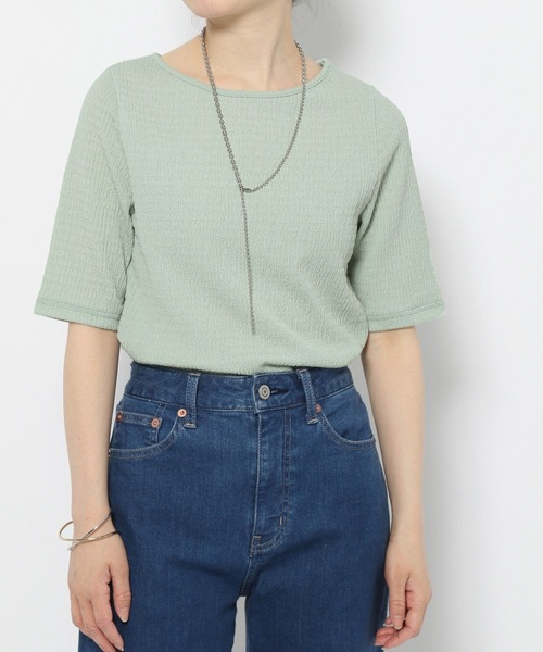 GLOBAL WORK（グローバルワーク）の「低身長スタッフ企画/ジャガードプルオーバー5分袖/EiiS/102402（Tシャツ/カットソー ...