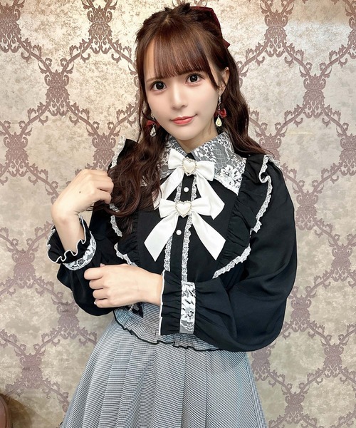 ROJITA（ロジータ）の「ダブルリボンラッフルフリル配色ブラウス（シャツ/ブラウス）」 - WEAR