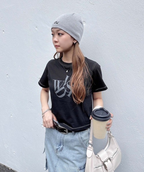 ENVYM（アンビー）の「【wondervisitor×ENVYM】ステッチカラーコンパクトTシャツ（Tシャツ/カットソー）」 - WEAR