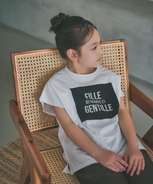 AJUGA.（アジュガ）の「【近藤千尋さんコラボ】フレンチスリーブT(AJUGA.x BAYFLOW)(KIDS)（Tシャツ/カットソー ...