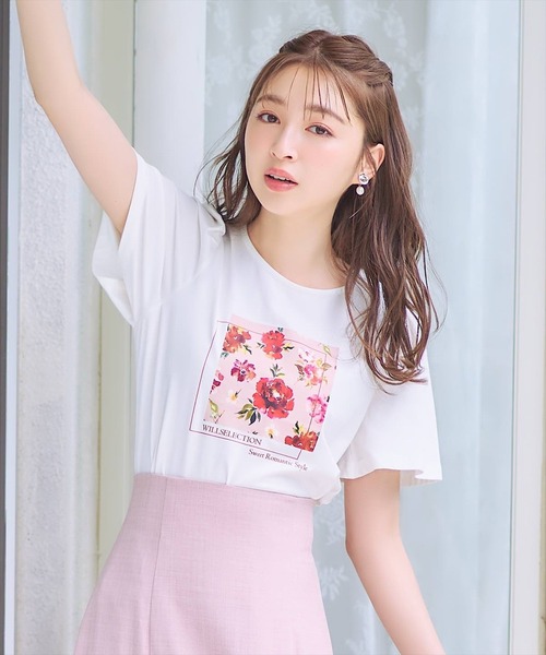 WILLSELECTION（ウィルセレクション）の「フラワープリントTシャツ（Tシャツ/カットソー）」 - WEAR