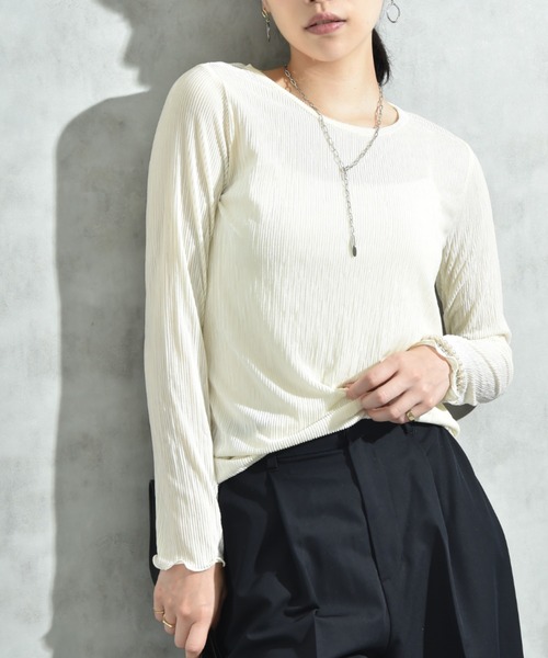 INTERPLANET（インタープラネット）の「プリーツベロア長袖プルオーバー（Tシャツ/カットソー）」 - WEAR