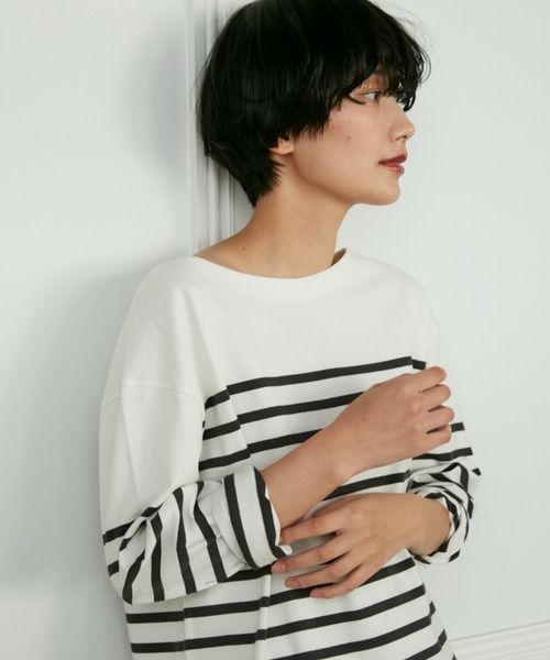 INED（イネド）の「《SUPERIOR CLOSET》パネルボーダーバスクシャツ「STORY3月号掲載」（Tシャツ/カットソー）」 - WEAR