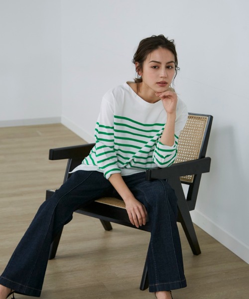 INED（イネド）の「《SUPERIOR CLOSET》パネルボーダーバスクシャツ「STORY3月号掲載」（Tシャツ/カットソー）」 - WEAR