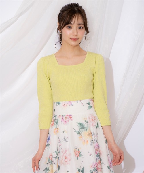 WILLSELECTION（ウィルセレクション）の「袖フラワーラメ7分袖ニットプルオーバー（ニット/セーター）」 - WEAR