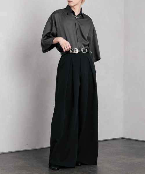 Adoon plain（アドーンプレーン）の「【Adoon plain】タックワイドパンツ（スラックス）」 - WEAR