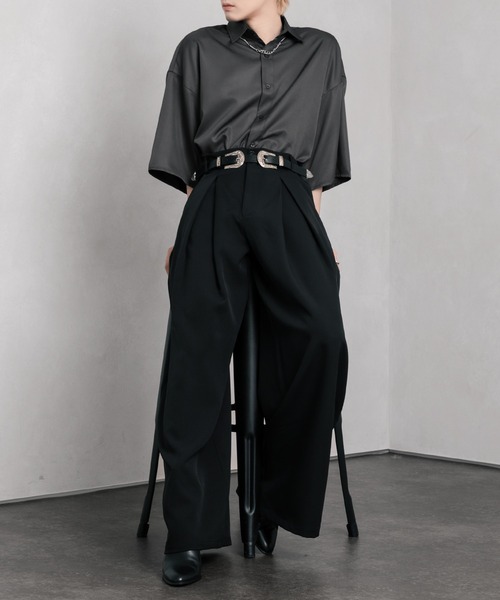 Adoon plain（アドーンプレーン）の「【Adoon plain】タックワイドパンツ（スラックス）」 - WEAR