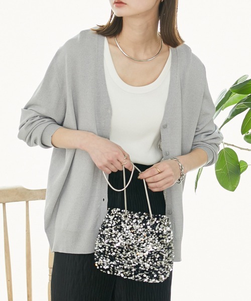 nissen（ニッセン）の「【Vネック・クルーネック】洗えるカーディガン（UVカット・接触冷感・毛玉になりにくい・洗濯機OK）（カーディガン/ボレロ）」 - WEAR