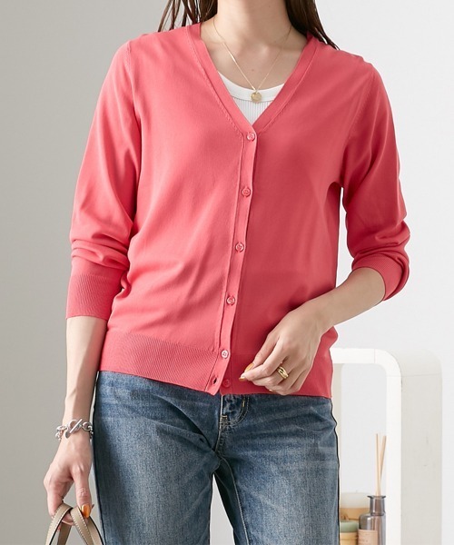 nissen（ニッセン）の「【Vネック・クルーネック】洗えるカーディガン（UVカット・接触冷感・毛玉になりにくい・洗濯機OK）（カーディガン/ボレロ）」 - WEAR