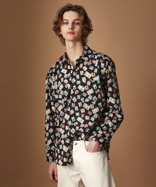 セール】【Sサイズ～】マガジンプリントシャツ（シャツ/ブラウス