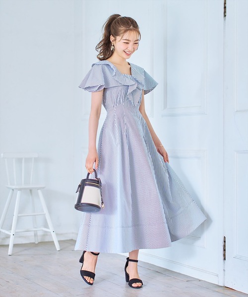 WILLSELECTION（ウィルセレクション）の「ストライプフリルワンピース（ワンピース）」 - WEAR