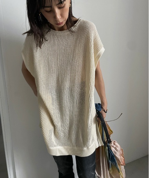 AMERI（アメリ）の「COLLAR SET MESH TOP（シャツ/ブラウス）」 - WEAR