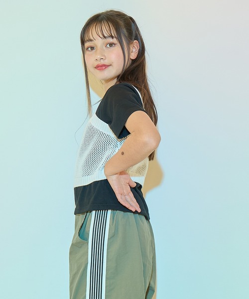 BISKEE（ビスキー）の「メッシュビスチェ＆Tシャツセット(140cm～160cm)（Tシャツ/カットソー）」 - WEAR