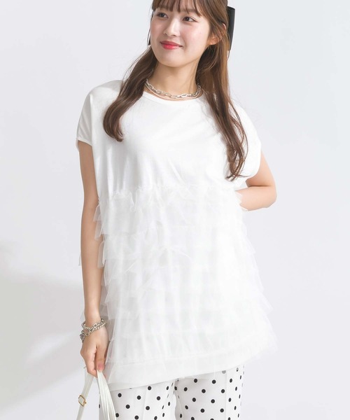 PICCIN（ピッチン）の「【WEB限定】チュールフリルロングプルオーバー（Tシャツ/カットソー）」 - WEAR