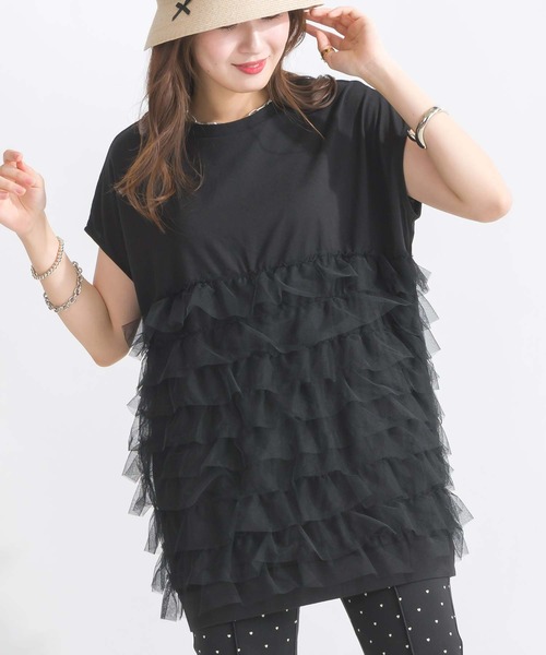 PICCIN（ピッチン）の「【WEB限定】チュールフリルロングプルオーバー（Tシャツ/カットソー）」 - WEAR