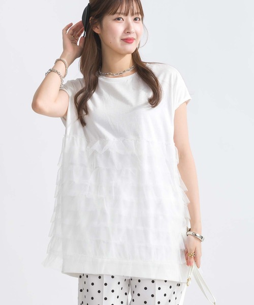 PICCIN（ピッチン）の「【WEB限定】チュールフリルロングプルオーバー（Tシャツ/カットソー）」 - WEAR