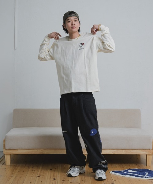 kaoyorinakami（カオヨリナカミ）の「Peace long tee / ピースロンT（Tシャツ/カットソー）」 - WEAR