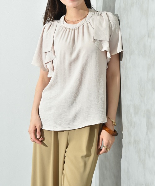 INTERPLANET（インタープラネット）の「【UV・接触冷感】ポーラ配色メローフリルブラウス（シャツ/ブラウス）」 - WEAR