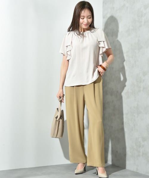 INTERPLANET（インタープラネット）の「【UV・接触冷感】ポーラ配色メローフリルブラウス（シャツ/ブラウス）」 - WEAR