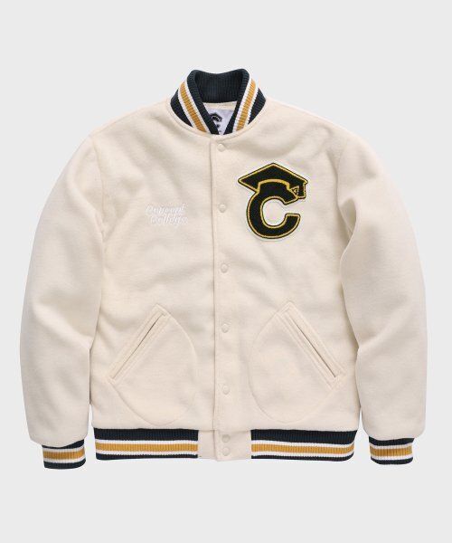 All Ivory Graduation Cap Patch Varsity Jacket [Unisex]（スタジャン ...