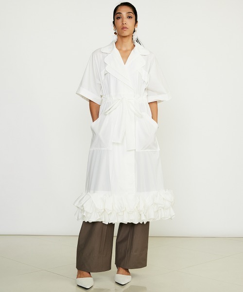 Sov.（ソブ）の「Sov./ ナイロンストレッチシャツワンピース（シャツワンピース）」 - WEAR