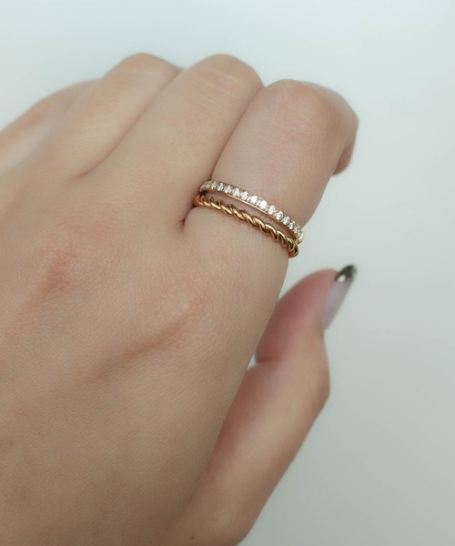 ebine（エビネ）の「金属アレルギー対応/Twist Half eternity Ring/ジルコニアリング（リング）」 - WEAR