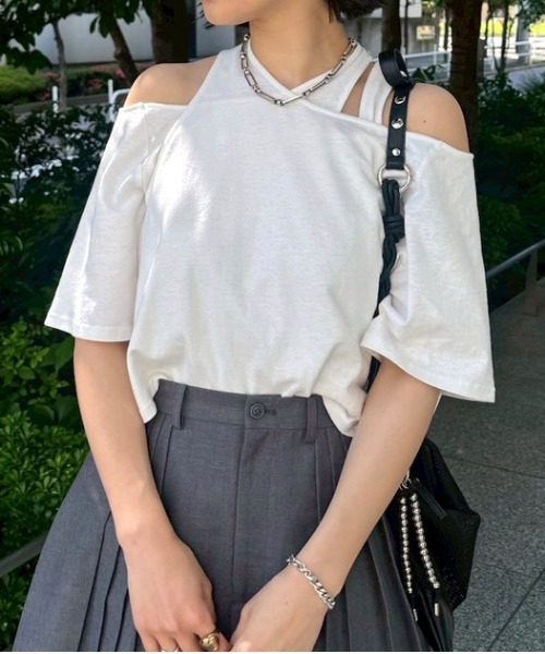 MEDI ASYMMETRY LAYERED TOP（Tシャツ/カットソー）｜Ameri（アメリ）のファッション通販 - ZOZOTOWN