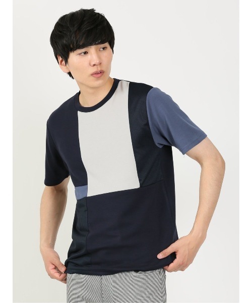 TAKA-Q（タカキュー）の「タカキューメンズ/TAKA-Q:MEN 異素材切替 クルーネック半袖Tシャツ（Tシャツ/カットソー）」 - WEAR