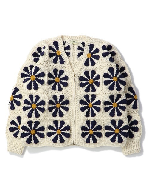 MacMahon Knitting Mills Crochet V-neck Cardigan-Square マクマホンニッティングミルズ ...