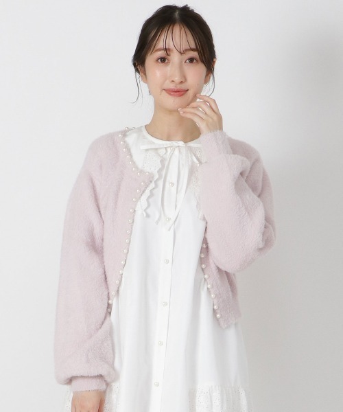 WILLSELECTION（ウィルセレクション）の「パール使いショートカーデ【HAPPY HOLIDAY SET対象アイテム】（カーディガン/ボレロ）」 - WEAR