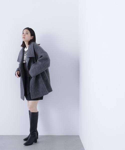 セール】◇【Oggi掲載】スタンドネックシャギーミディコート（その他