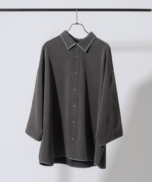 Adoon plain（アドーンプレーン）の「【Adoon plain】パイピング半袖シャツ（シャツ/ブラウス）」 - WEAR