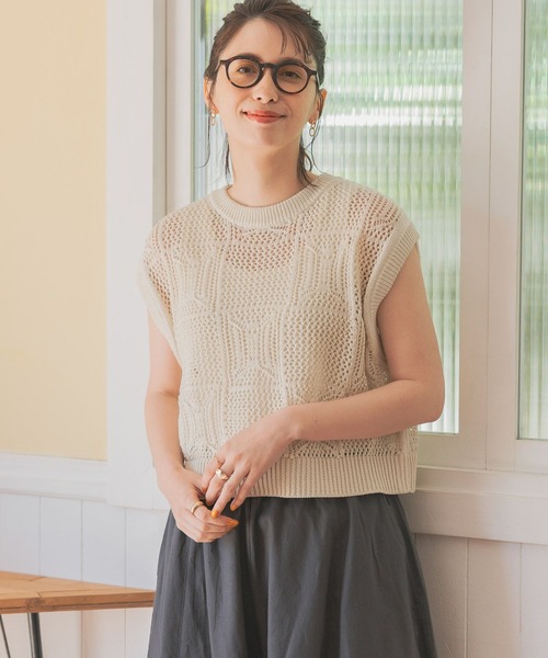 【セール】7ゲージ着丈選べる透かし編みベスト（ベスト）｜studio CLIP（スタディオクリップ）のファッション通販 - ZOZOTOWN