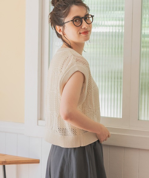 【セール】7ゲージ着丈選べる透かし編みベスト（ベスト）｜studio CLIP（スタディオクリップ）のファッション通販 - ZOZOTOWN