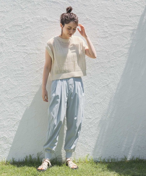 studio CLIP（スタディオクリップ）の「7ゲージ着丈選べる透かし編みベスト（ベスト）」 - WEAR