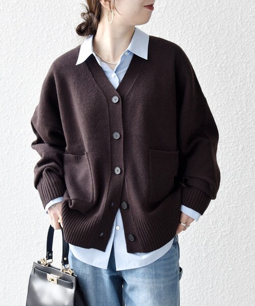 セール】SHIPS any:〈手洗い可能〉AQUA カシミヤ ミックス Vネック