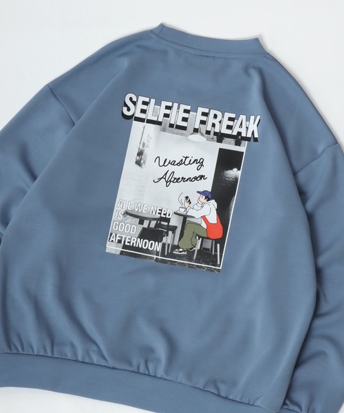 TIMELY WARNING（タイムリーワーニング）の「2024SS Selfie Freak/セルフィーフリーク オーバーサイズ 裏起毛 カフェ フォトイラストバックプリント スウェット ...