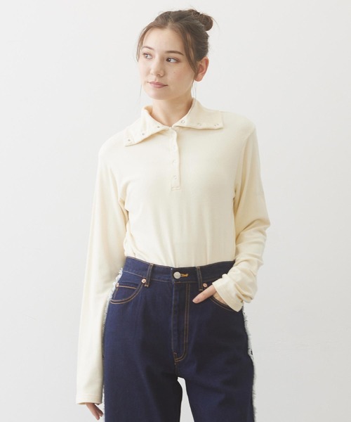 MILKFED.（ミルクフェド）の「HALF BUTTON TOP（Tシャツ/カットソー）」 - WEAR