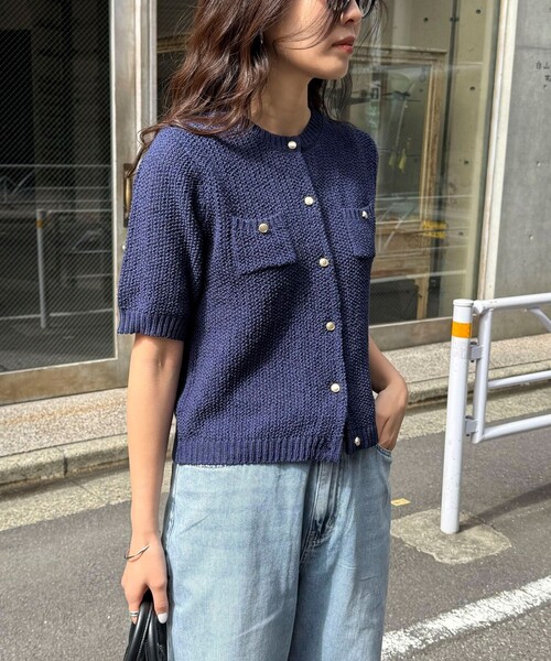 fredy emue（フレディエミュ）の「テープヤーン半袖ニットジャケット（カーディガン/ボレロ）」 - WEAR
