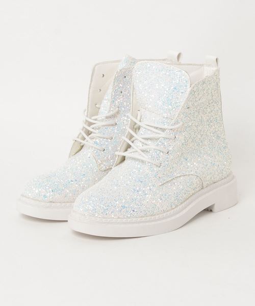 SVEC（シュベック）の「Glitter Work Lace Up Boots / グリッター ワーク レースアップ ブーツ（ブーツ）」 - WEAR