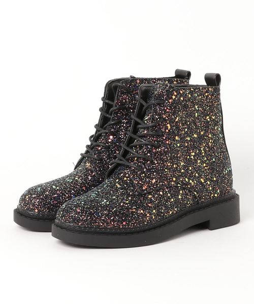 SVEC（シュベック）の「Glitter Work Lace Up Boots / グリッター ワーク レースアップ ブーツ（ブーツ）」 - WEAR