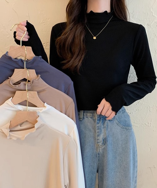 Mellow High Neck Inner Tops / メロウハイネックインナートップス（Tシャツ/カットソー）｜AO2（アオズ）の ...