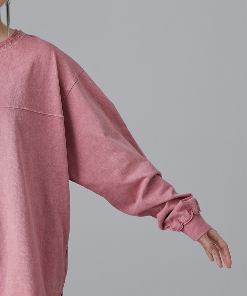 Soiunique（スワユニーク）の「ピグメント加工 胸切り替えライン入BIGシルエット長袖Tシャツ [Soiunique]（Tシャツ/カットソー）」 - WEAR