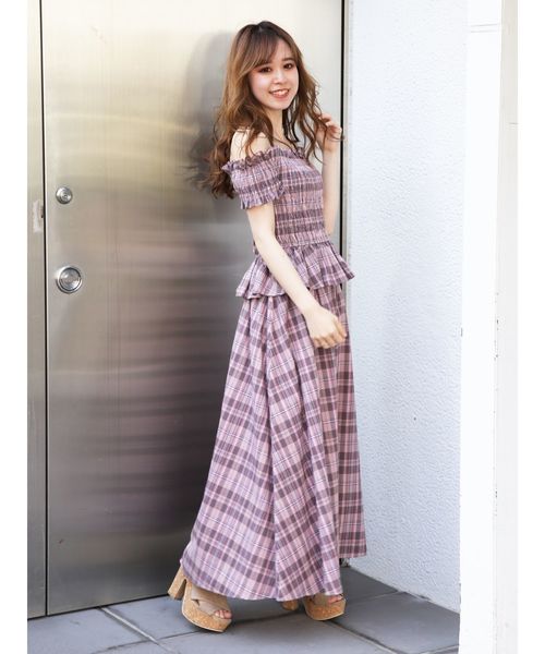 dazzlin（ダズリン）の「RAYマドラスチェックロングスカート【セットアップ】（スカート）」 - WEAR