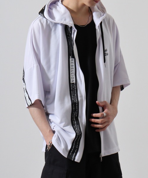 RE730 テーププリントドルマンTパーカー（パーカー）｜RE730（アールイーセブンサーティー）のファッション通販 - ZOZOTOWN