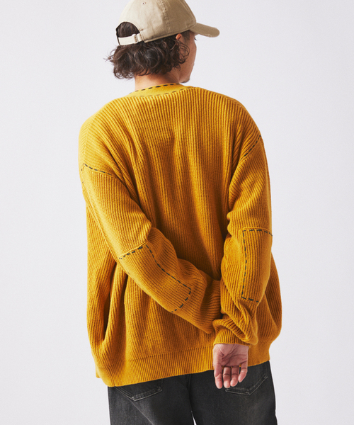 セール】ハンド ステッチ アゼ ニット カーディガン（カーディガン